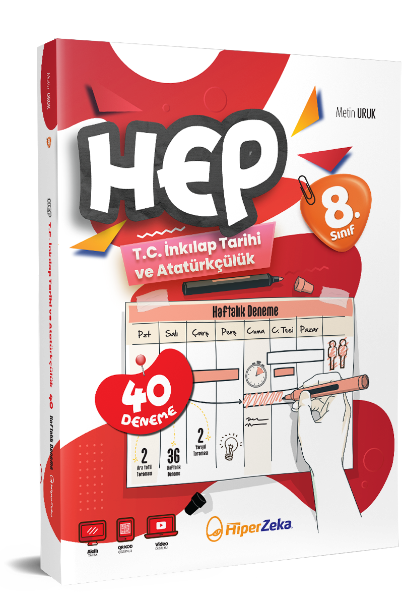 2026 8. Sınıf Haftalık HEP T.C. İnkılap Tarihi 40 Deneme | Metin URUK - Hiper Zeka | TYT-AYT ...